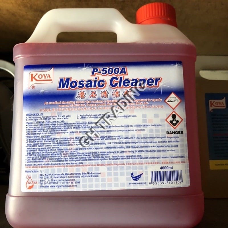 Mosaic Cleaner 4L Pencuci Mozek KOYA P-500A 毛石清洁剂 (Heavy Duty) Pencuci ...