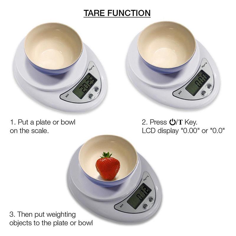 Digital Kitchen Food Cooking Scale Weigh in Pounds Grams Tael Ounces ...