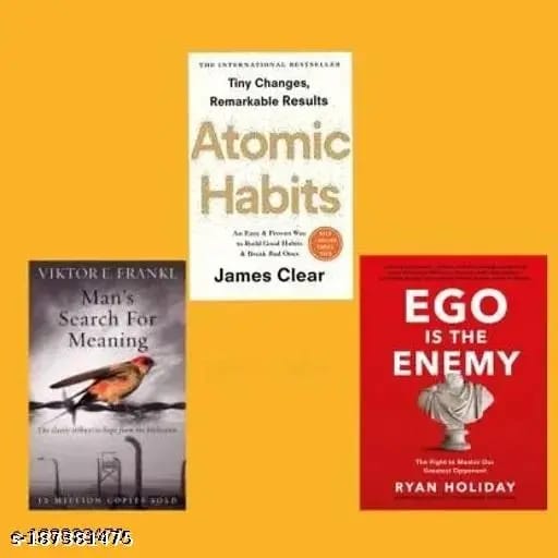Combo of 3 Books:- Man’s Search For Meaning + Atomic Habits + Ego Is ...