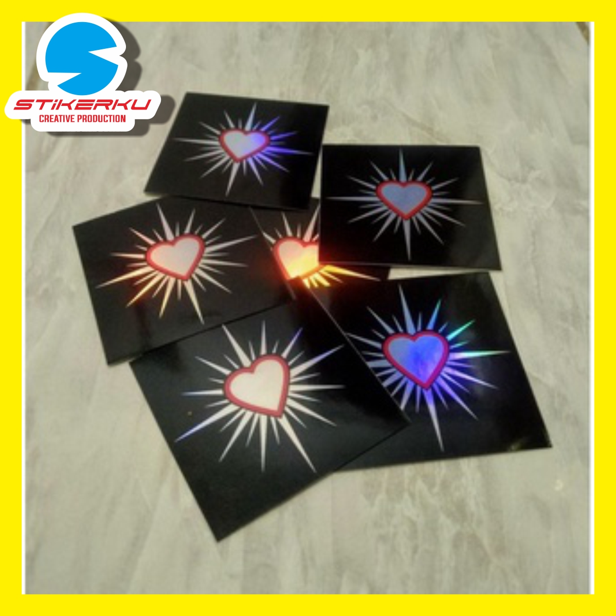 Stiker PSHT Lambang Hati Bersinar Hologram Sticker Logo SH Terate 5 cm ...