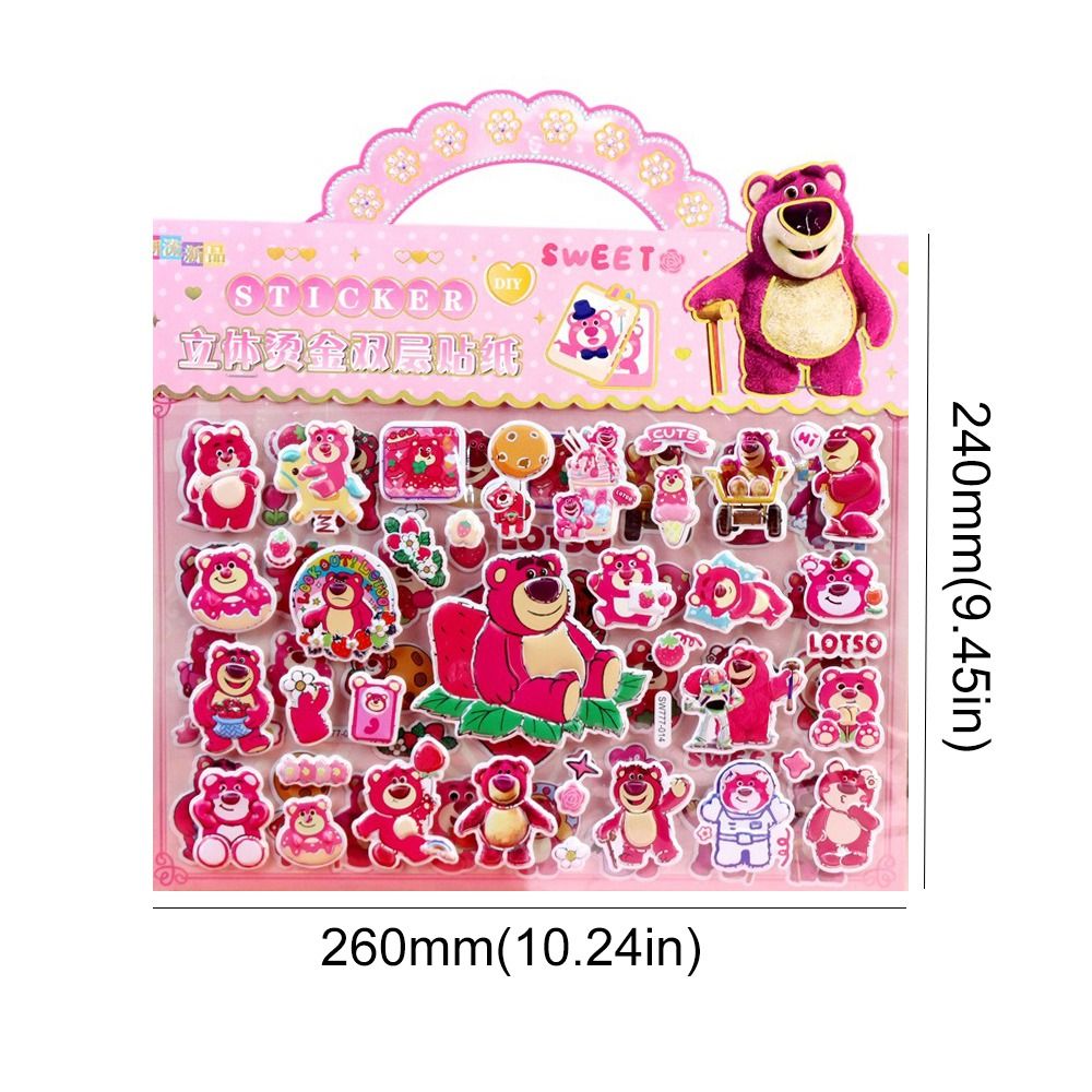 2 Sheets/Bag Cartoon Kuromi Melody Stereo Bubble Sticker Princess Dress ...