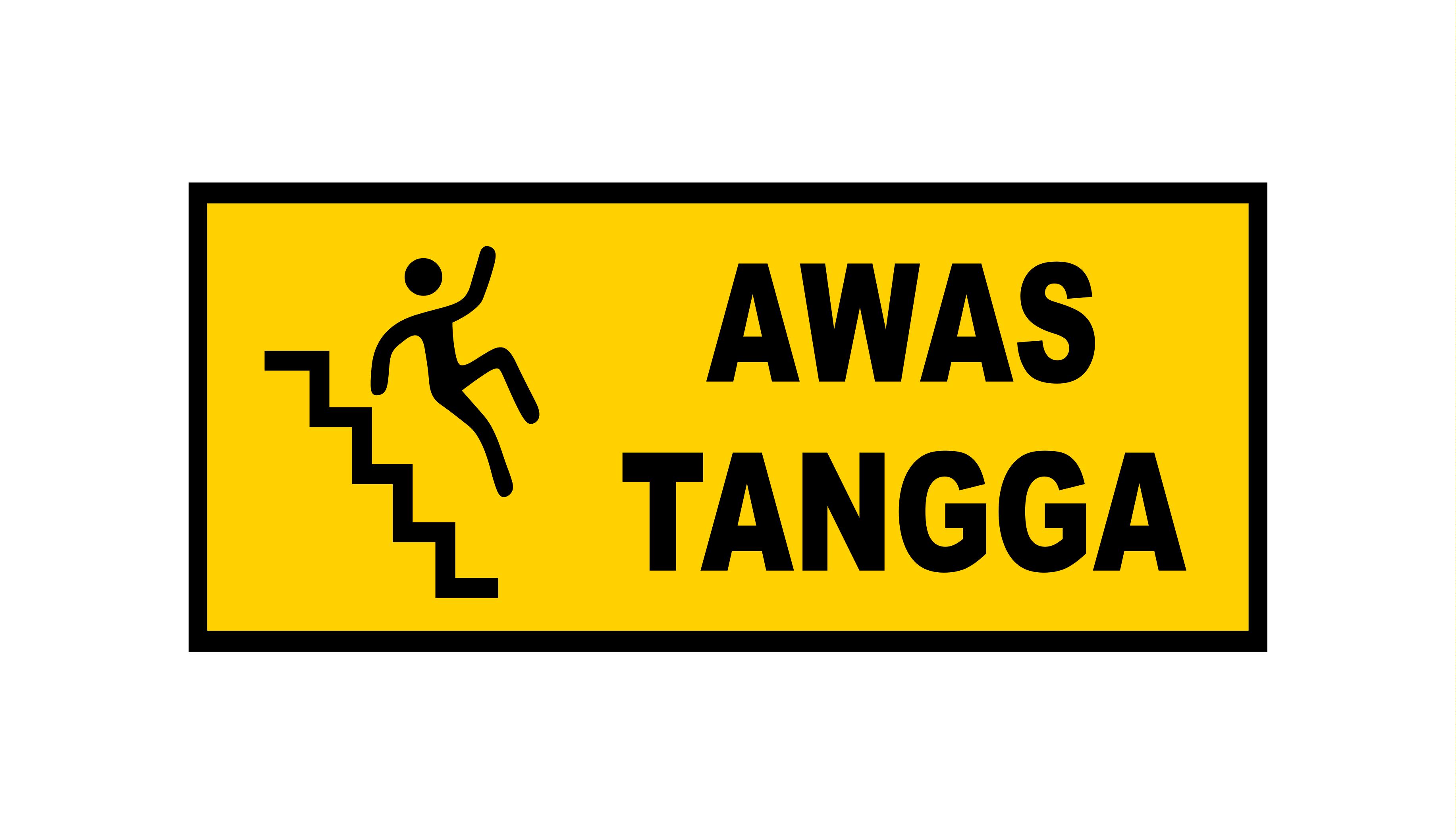 Stiker VINYL AWAS TANGGA Uk. 23 x 10 cm Sign RAMBU K3 | Lazada Indonesia