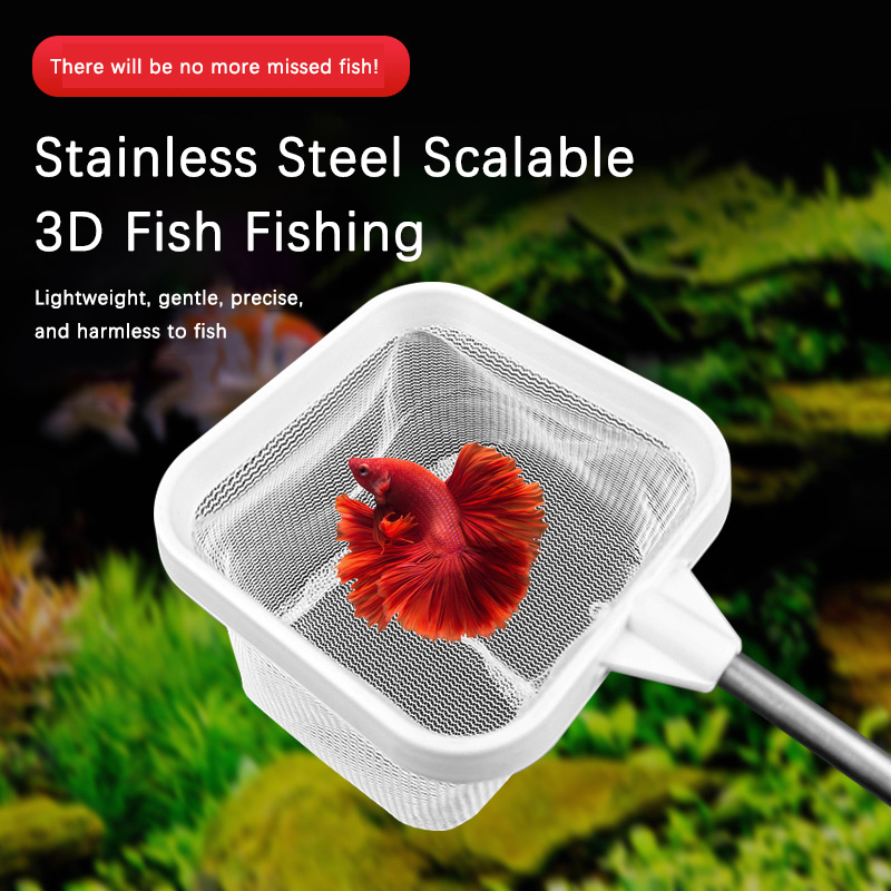 Stainless Steel Telescopic Hand Fishing Net Aquarium Fish Tank ...