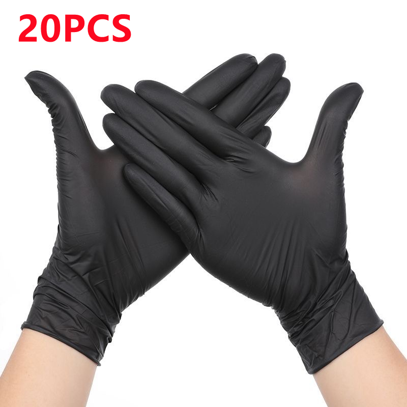 20/50/100PCS Black Nitrile Gloves Latex & Powder Free Industrial Gloves ...