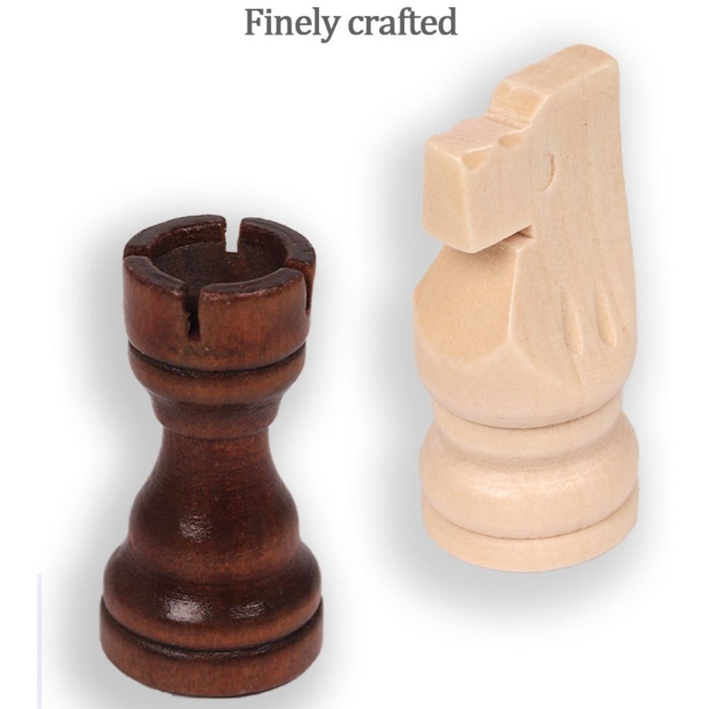 Entertainment Wood Wooden Chess 32 Pieses Chess Pieces Only No Board ...