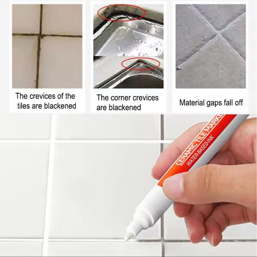 1pc White Waterproof Tile Gap Repair Pen - Effortless Restoration ...