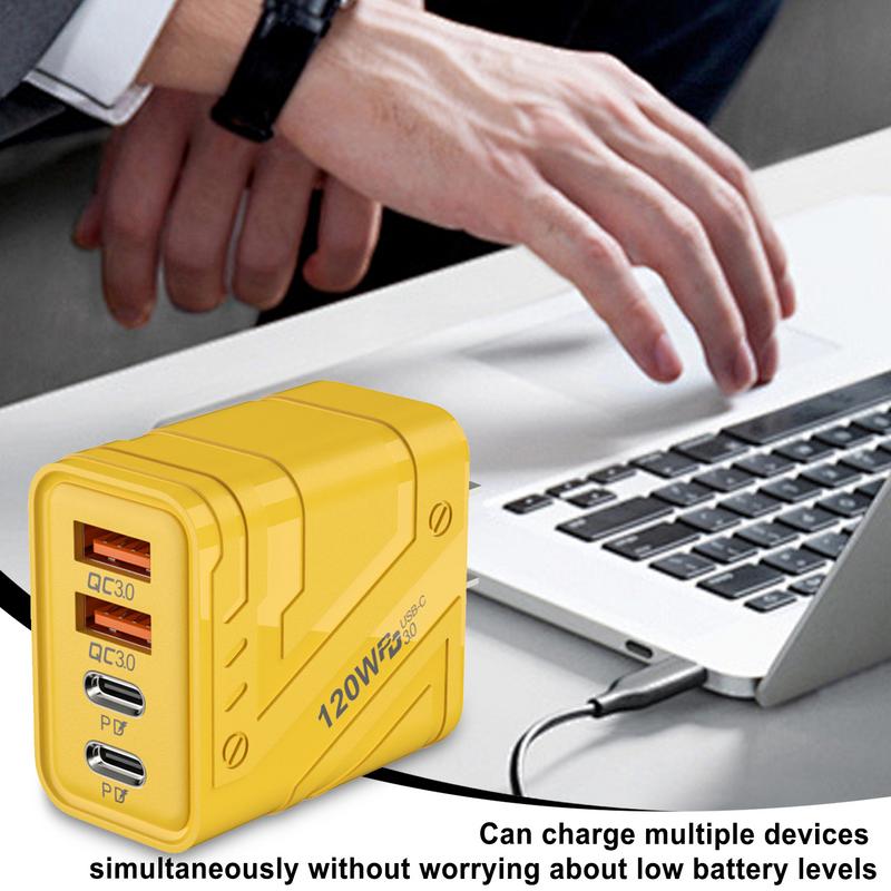 12W Charger Block 4-Port Type C Charger Fast Charging Blocks USB C Wall ...