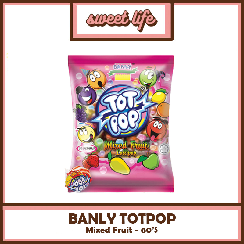 50'S EUROCAN BANLY TOT POP MIXED FRUIT LOLLIPOP & SOFT DRINK LOLLIPOPS ...