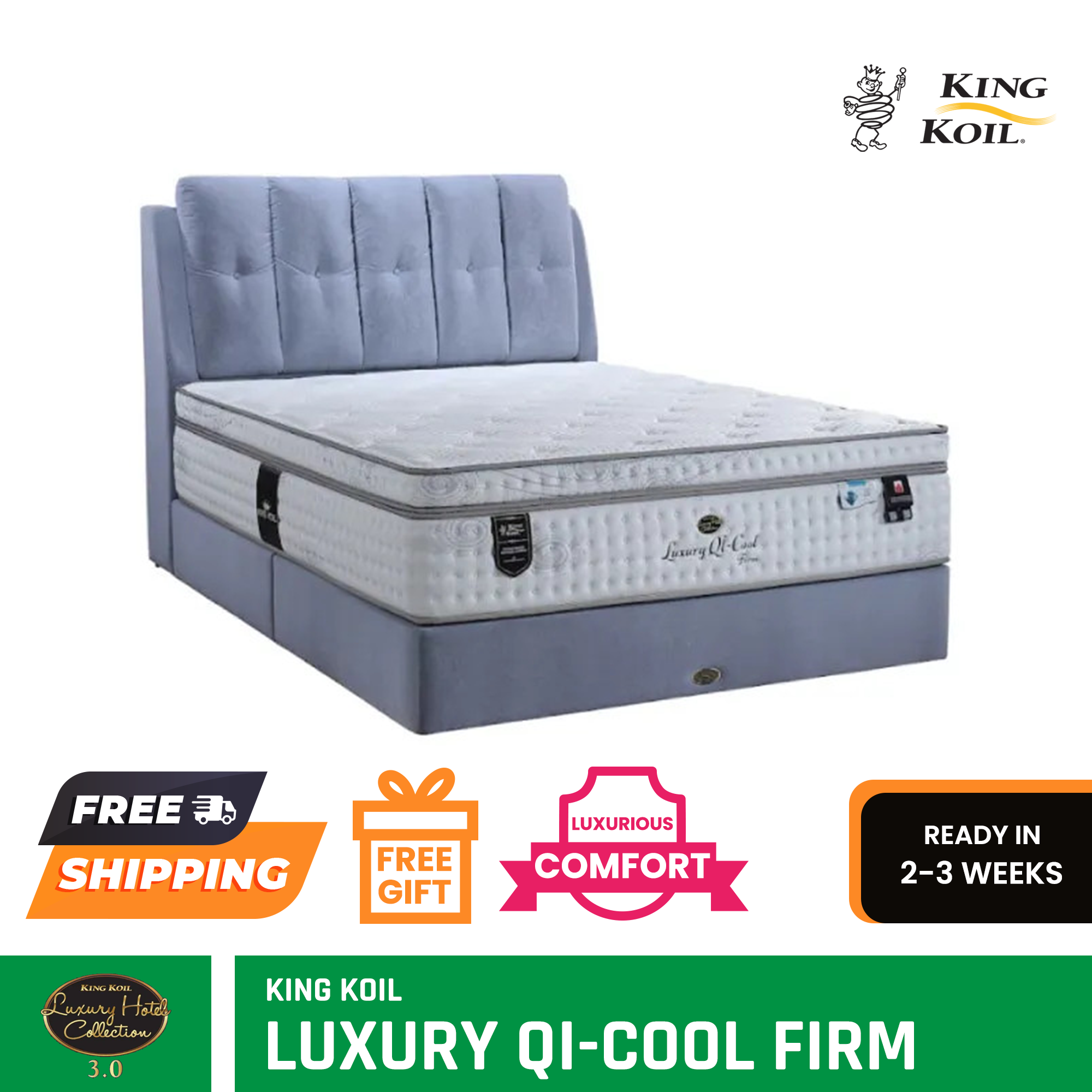 King Koil QI COOL FIRM Mattress Luxury Hotel Collection 3.0 Available Sizes King Queen Super Single Single Lazada Lazada Singapore