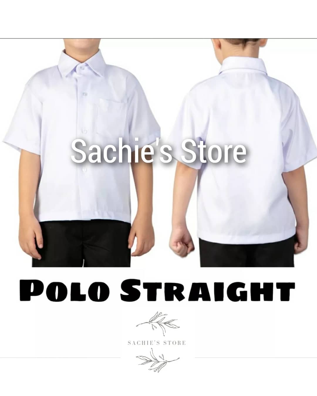 [School Uniform] White Polo Straight for Boys [Kids White School Polo ...