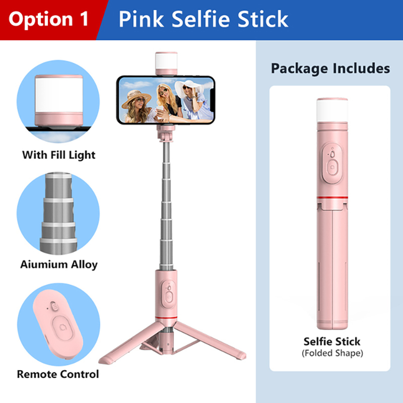 Remax Bluetooth Selfie Stick with Fill Light Phone Tripod Aluminum ...