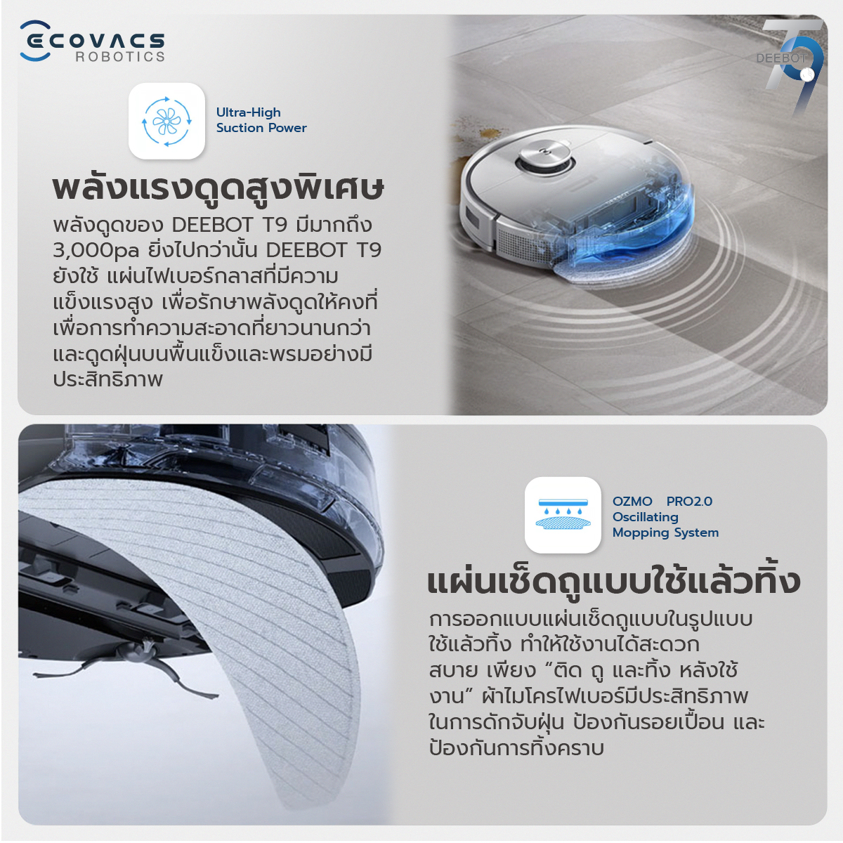 ส่งฟรี ECOVACS หุ่นยนต์ดูดฝุ่น DEEBOT N8 PRO ตัวเลือกแรกของฮยอนบิน - ECOVACS - ThaiPick