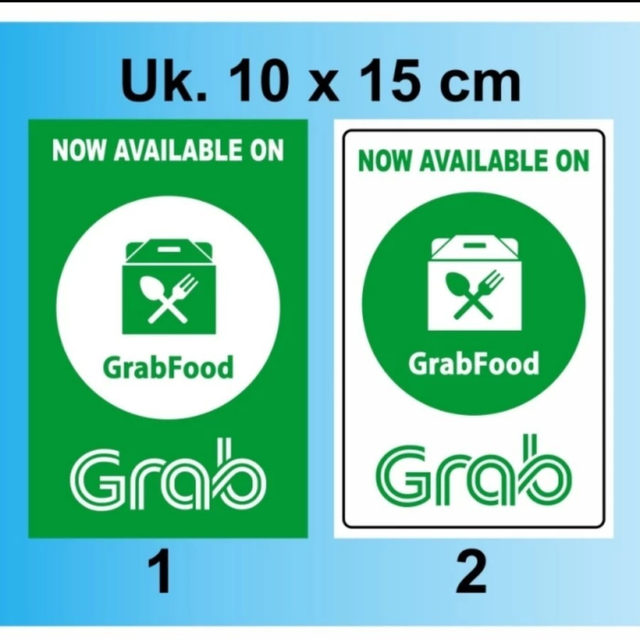 STIKER SIGN GRABFOOD 10x15cm dan 15x20cm | Lazada Indonesia