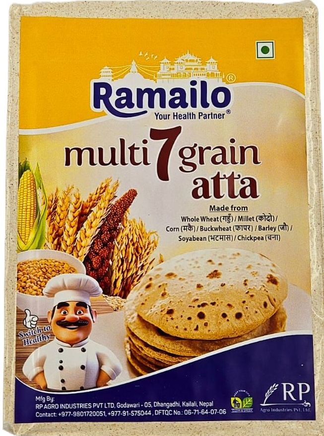 Ramailo Multigrain 7-grain Multi Grain Atta 1 Kg x 3 Vaccuum Fresh Pack ...
