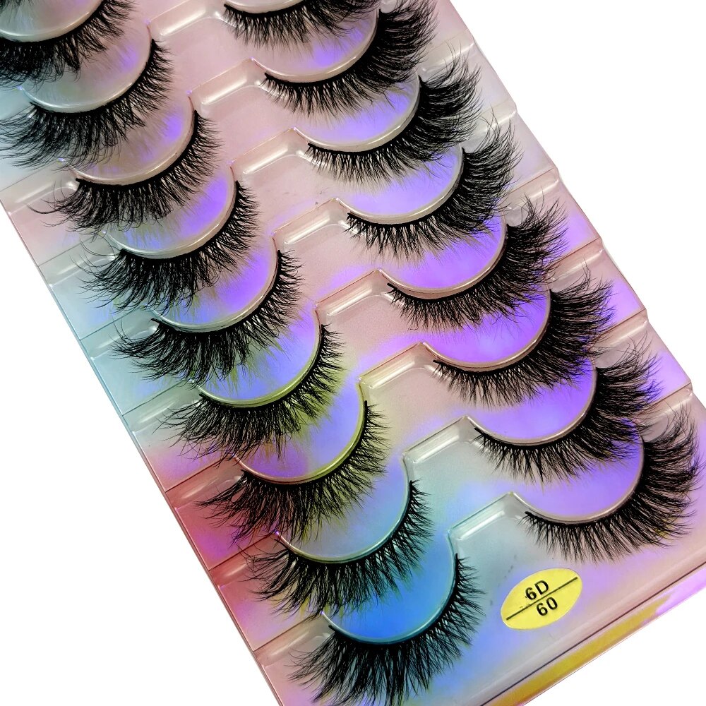 NEW 10 Pairs 3d False Eyelashes Cat Eye Wispy end eye elongated Thick ...