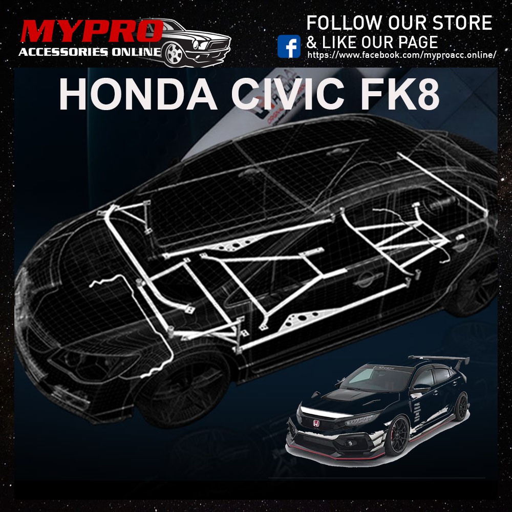 HONDA CIVIC FK8 Ultra Racing 100% Origina UR-RE2-3933A | Lazada