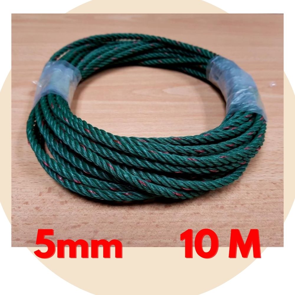 Nylon PE Rope 5mm Thk, 10M, 20M, 30M / Tali Nylon Hijau 5mm | Lazada
