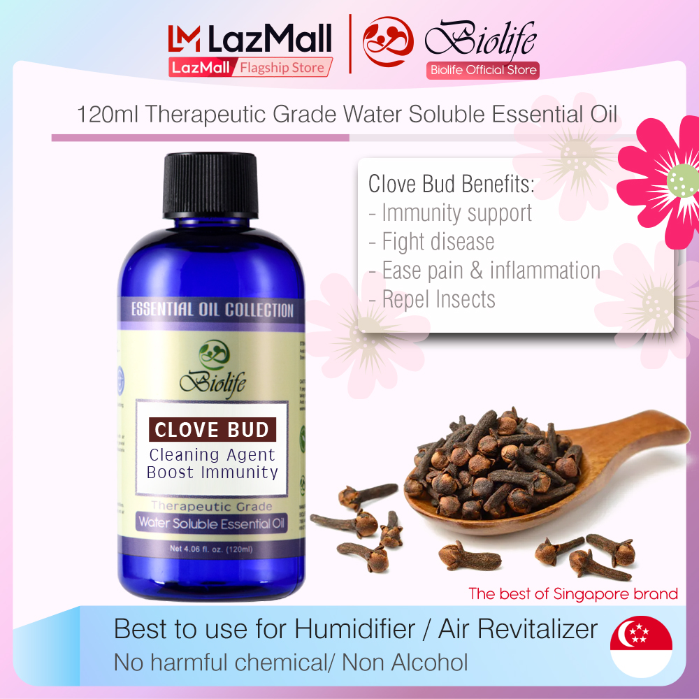 Biolife Clove Bud Pure Water Soluble Essential Oil (120ml), Made with ...