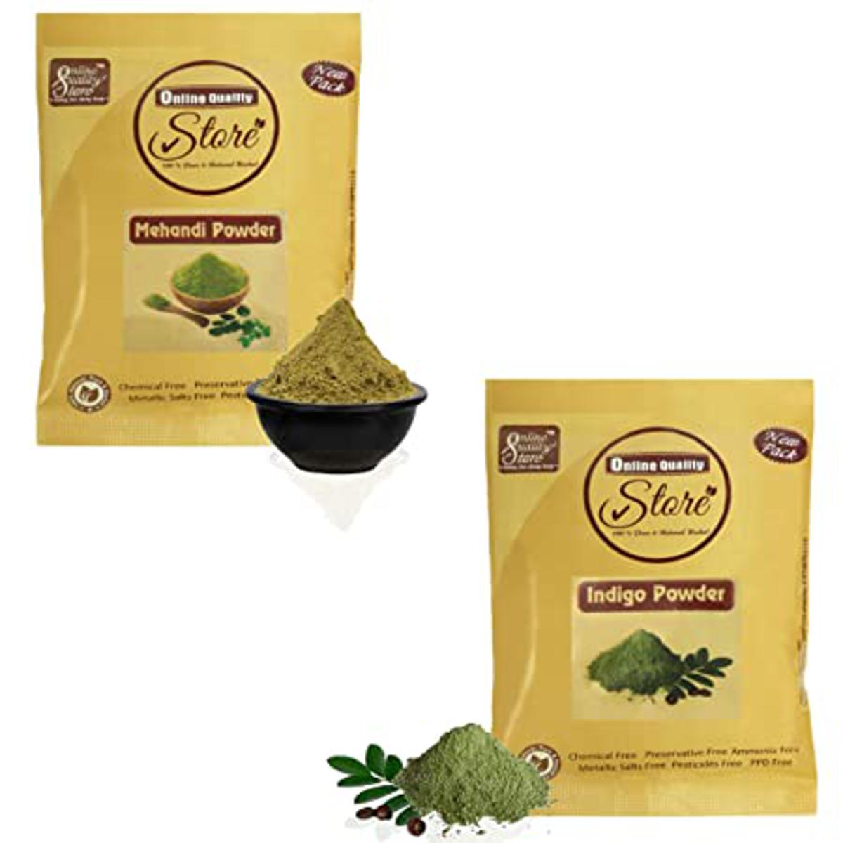 Online Quality Store Indigo Powder For Black Hair + Mehendi Powder ...