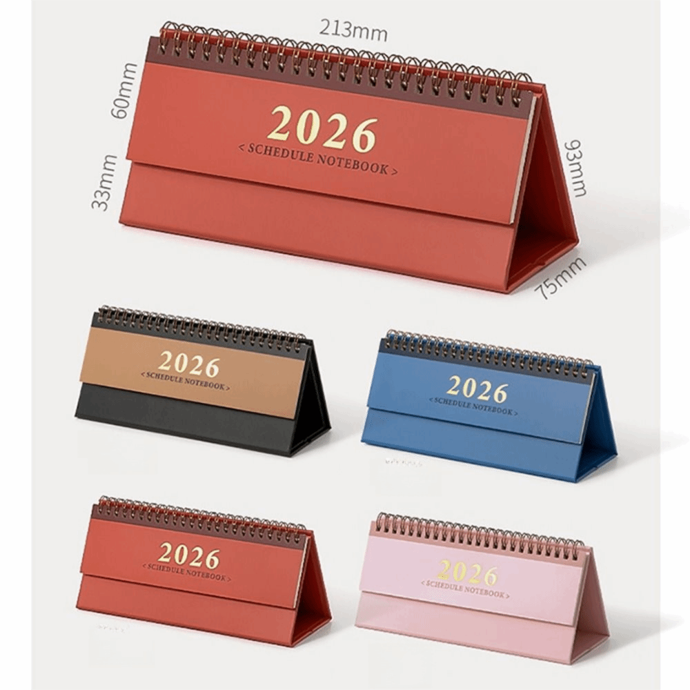 Monthly View 2026 Desktop Calendar 2026 Standing Flip Calendar Spiral ...