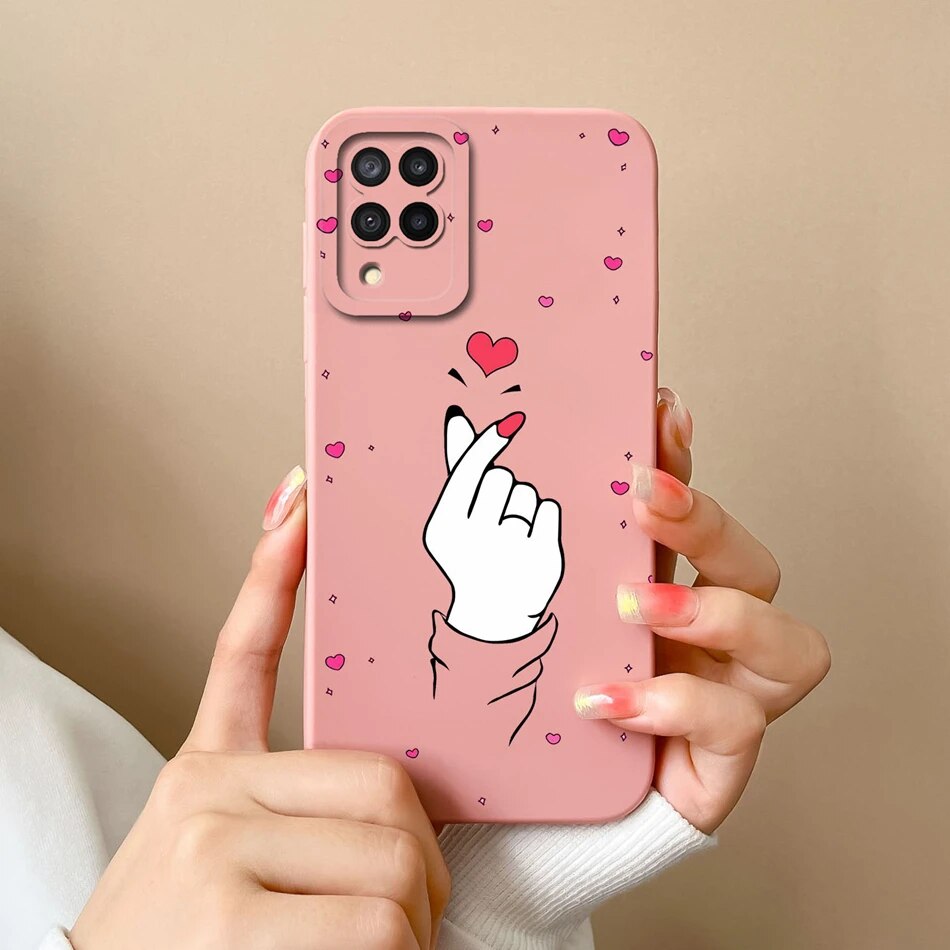 For Samsung A12 M12 F12 Case Creative Soft Liquid Silicone Camera ...