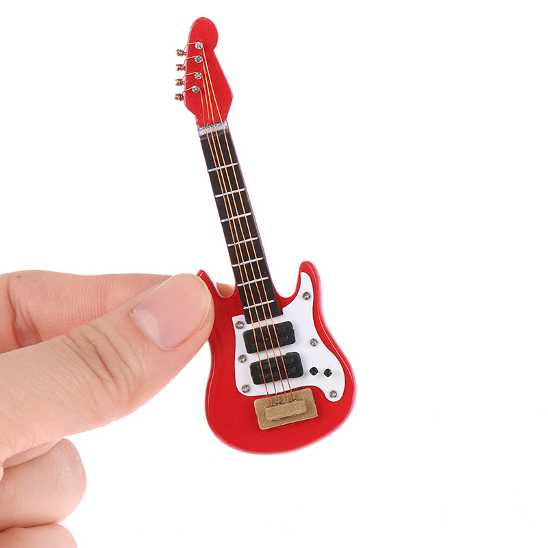 PINGZ 1:12 Dollhouse Miniature Music Electric Guitar for Kids Musical Toy House Decor ...