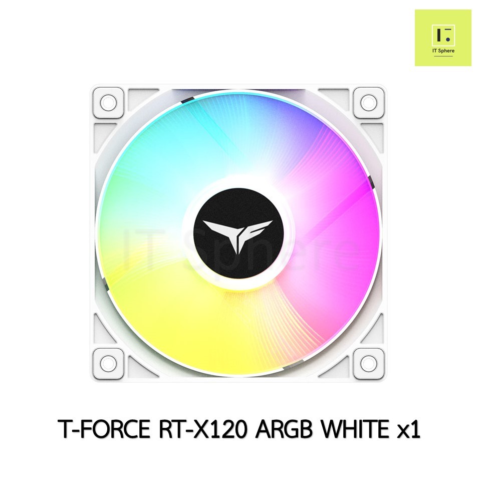 [ 2,200RPM ] พัดลมเคส T-FORCE RT-X120 ARGB FAN BLACK WHITE RTX120 X120 ...