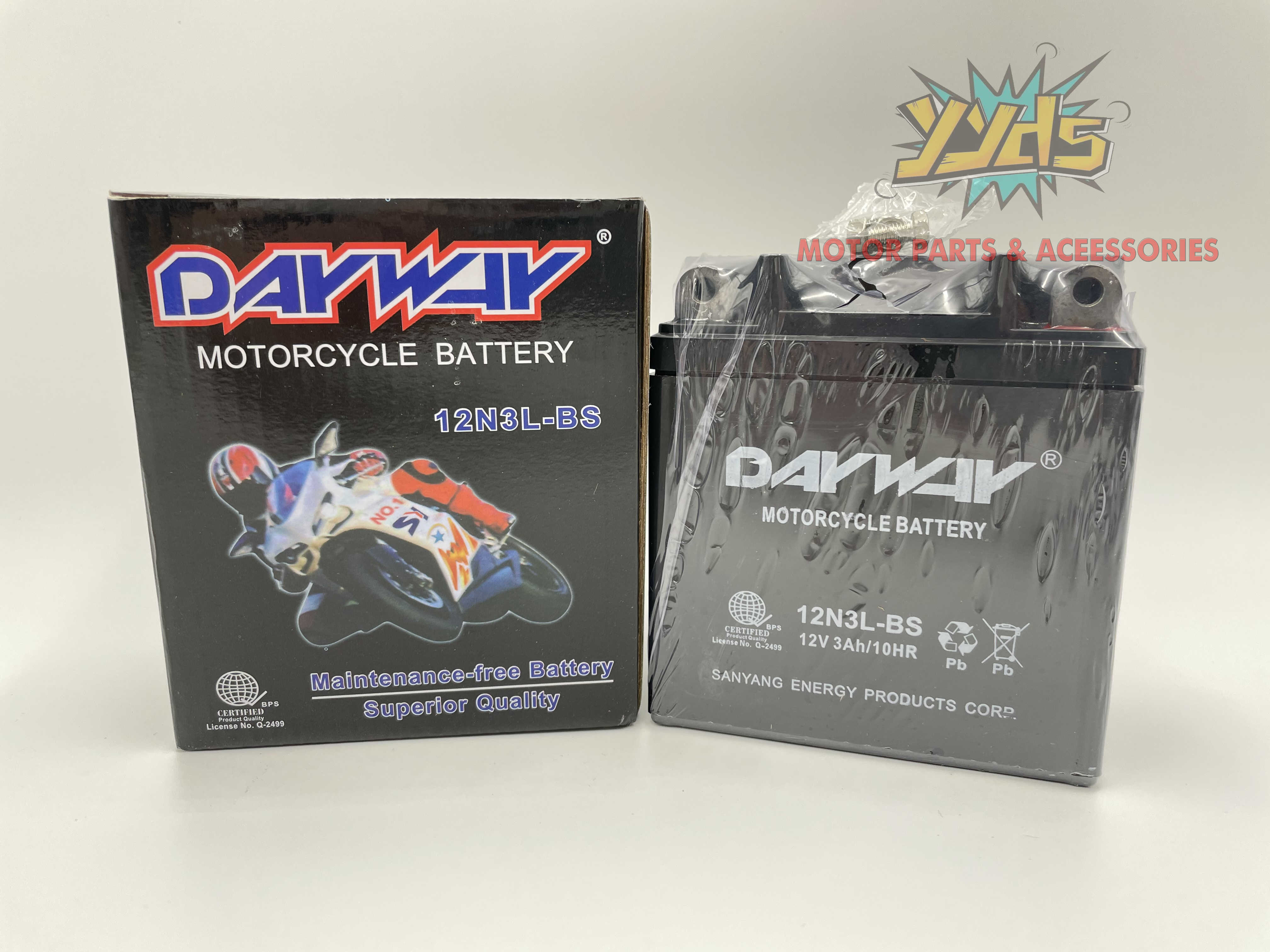 Motorcycle DayWay 100% Original Battery 3L 4L 5L/5A 6.5L 7L 9LBattery ...
