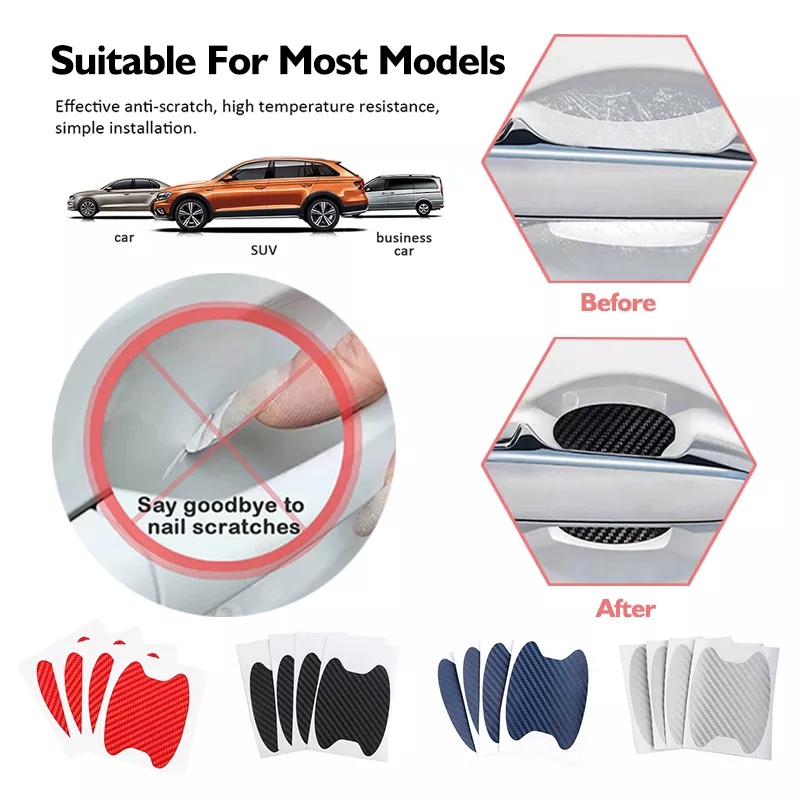 ติดมือจับประตูรถยนต์ กันรอยขีดข่วนสีฟิล์มตอนเปิดสติกเกอร์ตกแต่งรถยนต์ ...