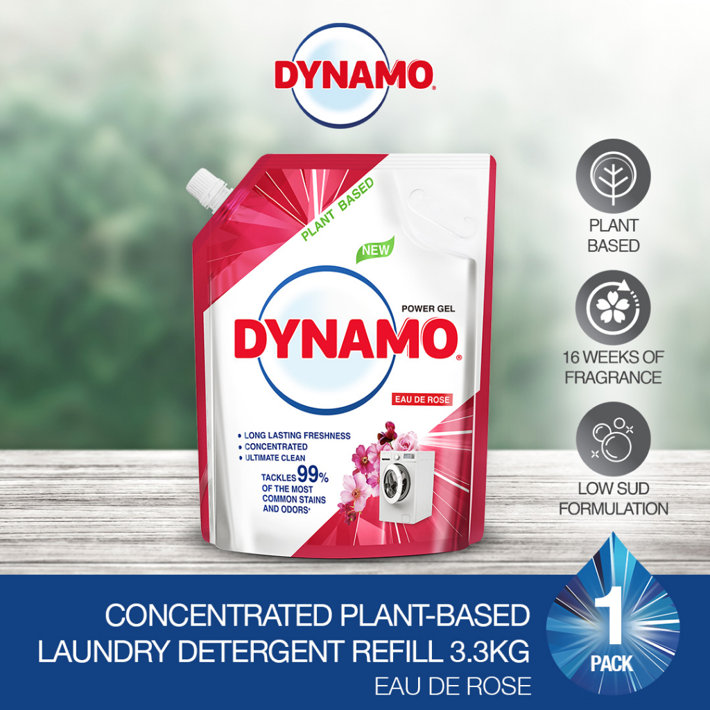 Dynamo Plant-Based Laundry Liquid Detergent Refill Pack 3kg/3.3kg ...