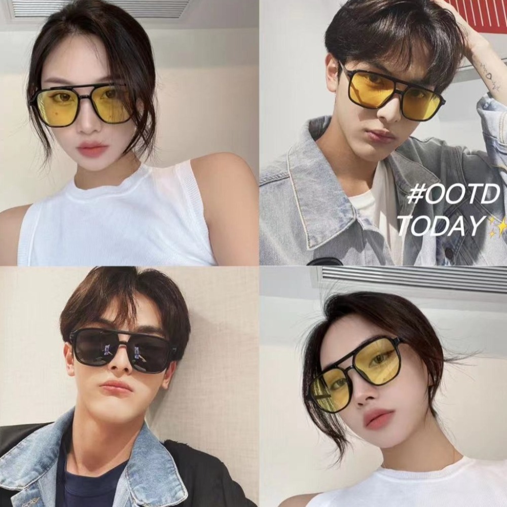 Lightweight Big Frame Square Sunglasses UV400 Punk Pilot Sun Glasses ...