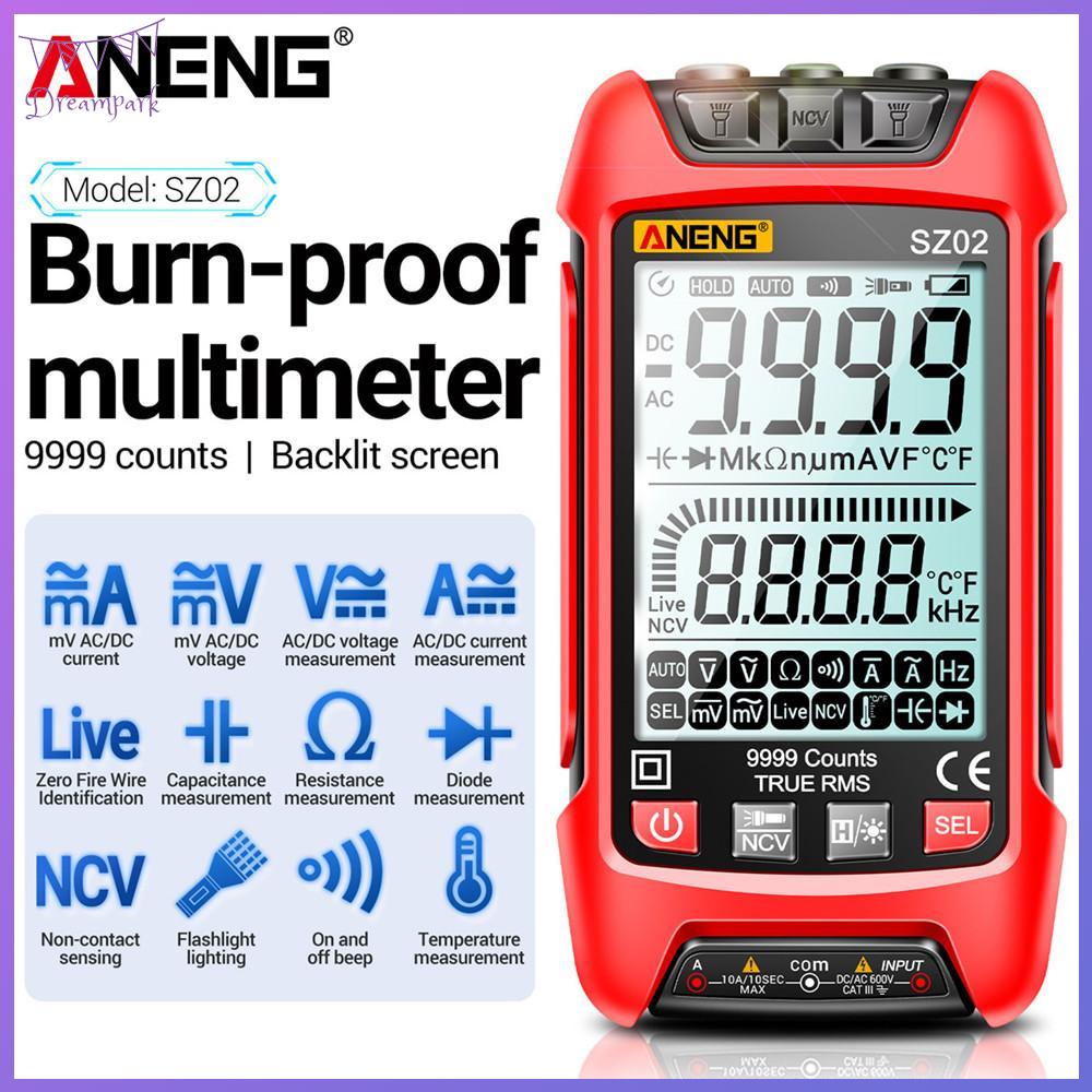 6000/9999 Counts Digital Display Multimeter DC AC Voltage Current True ...