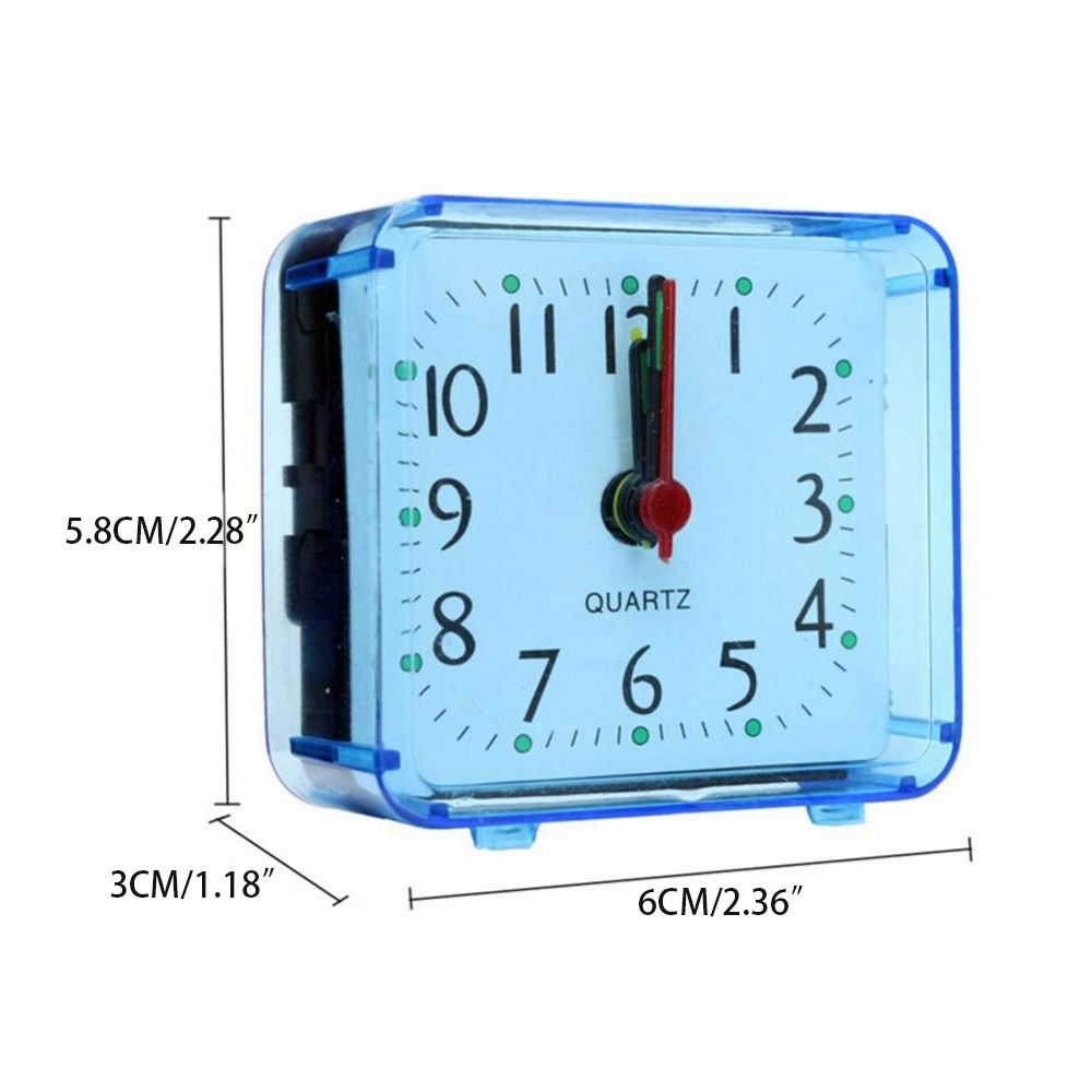 Creative Mute Square Alarm Clock Candy Color Transparent Mini Table ...