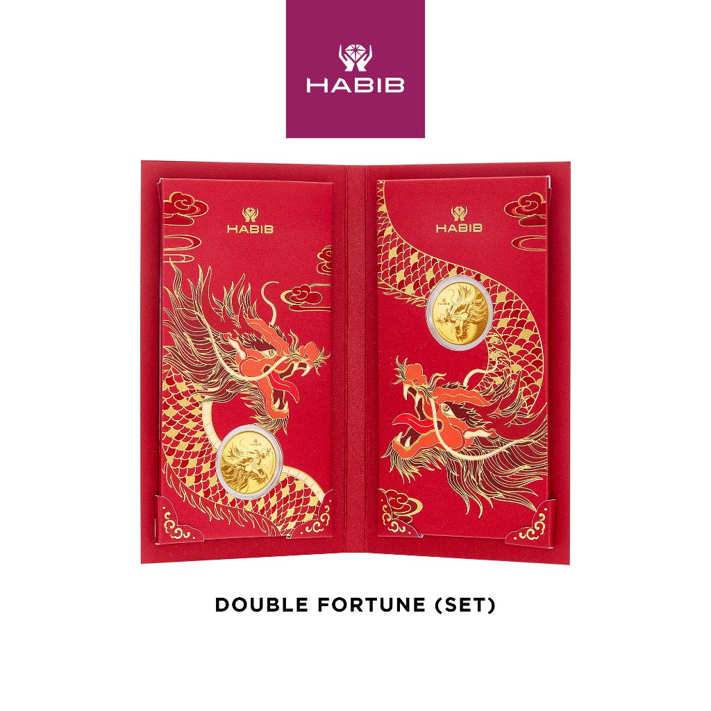 ♬HABIB Year of the Dragon 2024 Double Fortune | 999.9 Gold Wafer Coin (0.20G) | Lazada