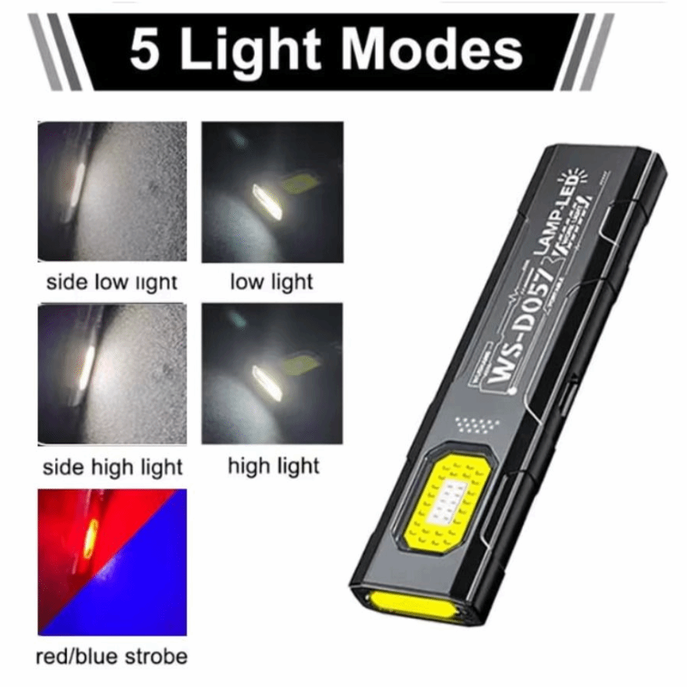 Universal Multifunction Mini EDC Flashlight 5 Modes Tail Magnet ...