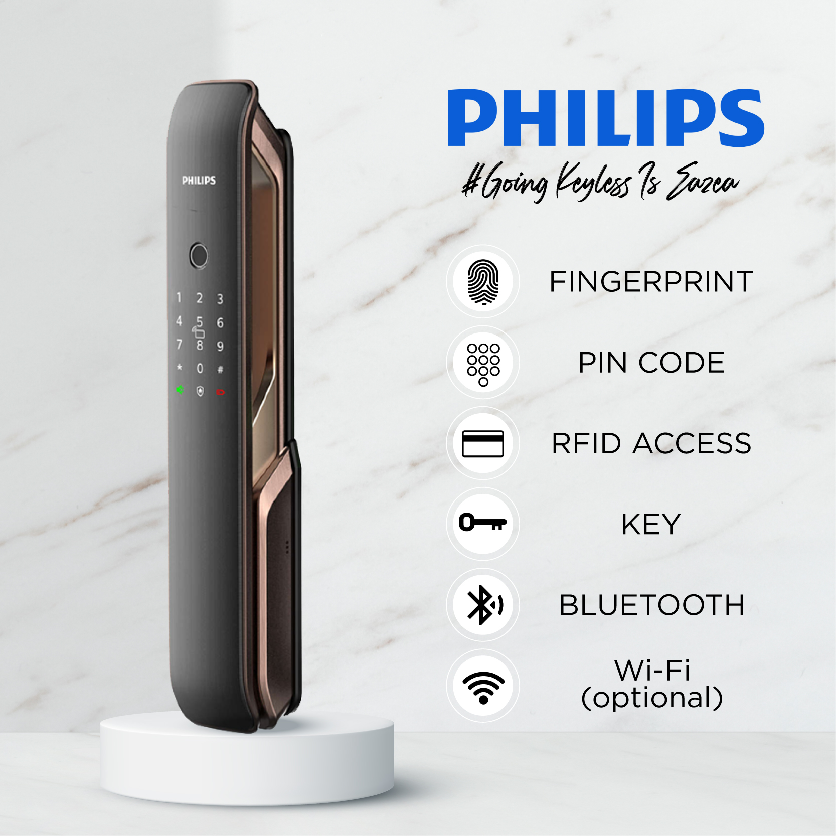 PHILIPS EK9200 Digital Door Lock | 6 IN 1 | PIN Code, Fingerprint, RFID ...