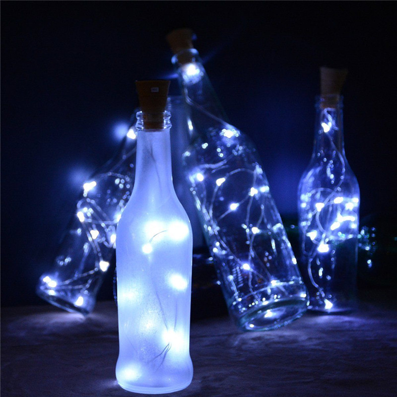 1M 10Lights Solar Bottle Stopper Copper Wire Lamp String Creative ...