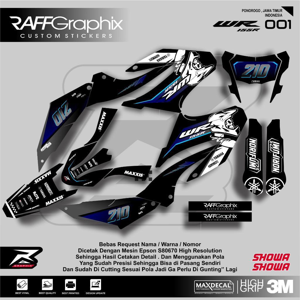 DECAL STICKER WR 155 FULL BODY / DECAL KEREN WR 155 SUPERMOTO | Lazada ...