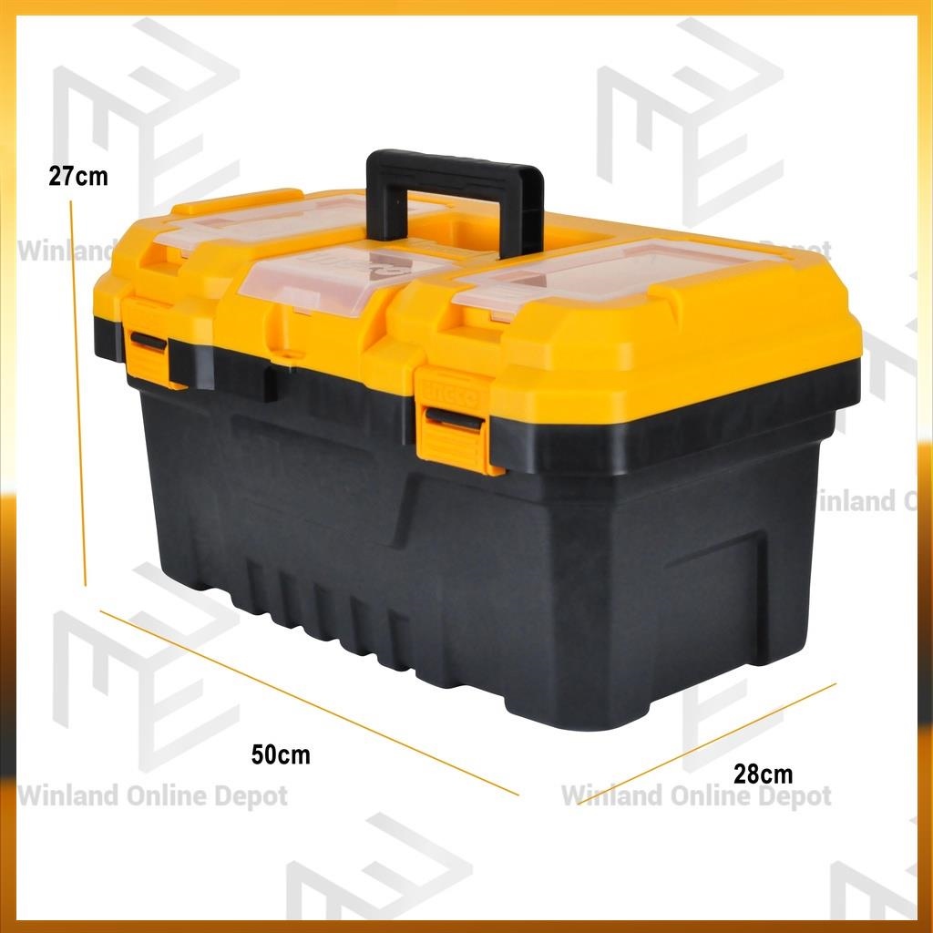 INGCO by Winland 20 inches Plastic Tool Box Storage Organizer Case ...