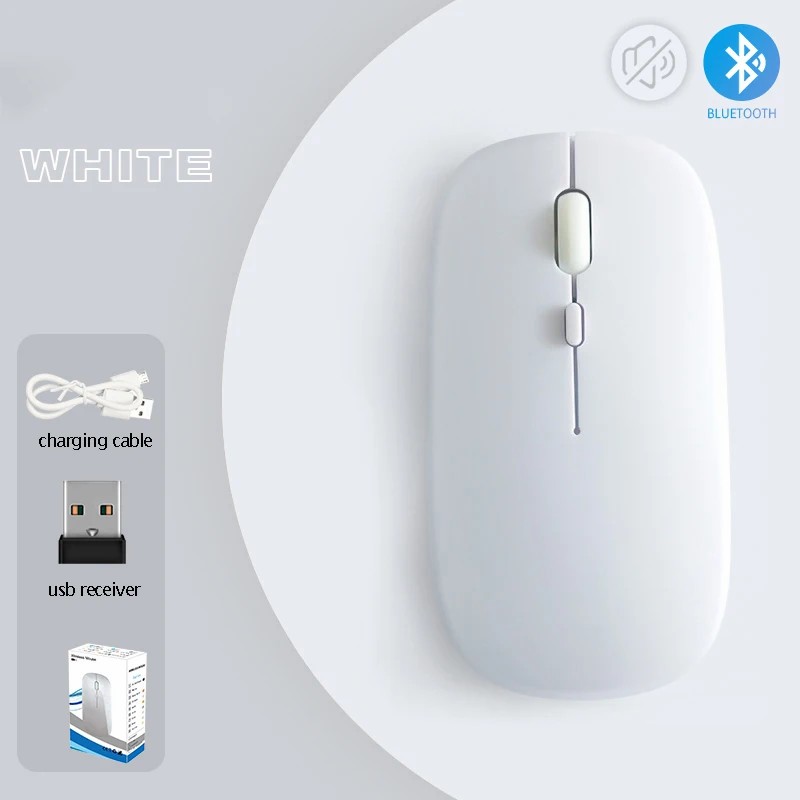 Dual Model Bluetooth Mouse Rechargeable Macron 1600dpi PC Laptop Mice ...