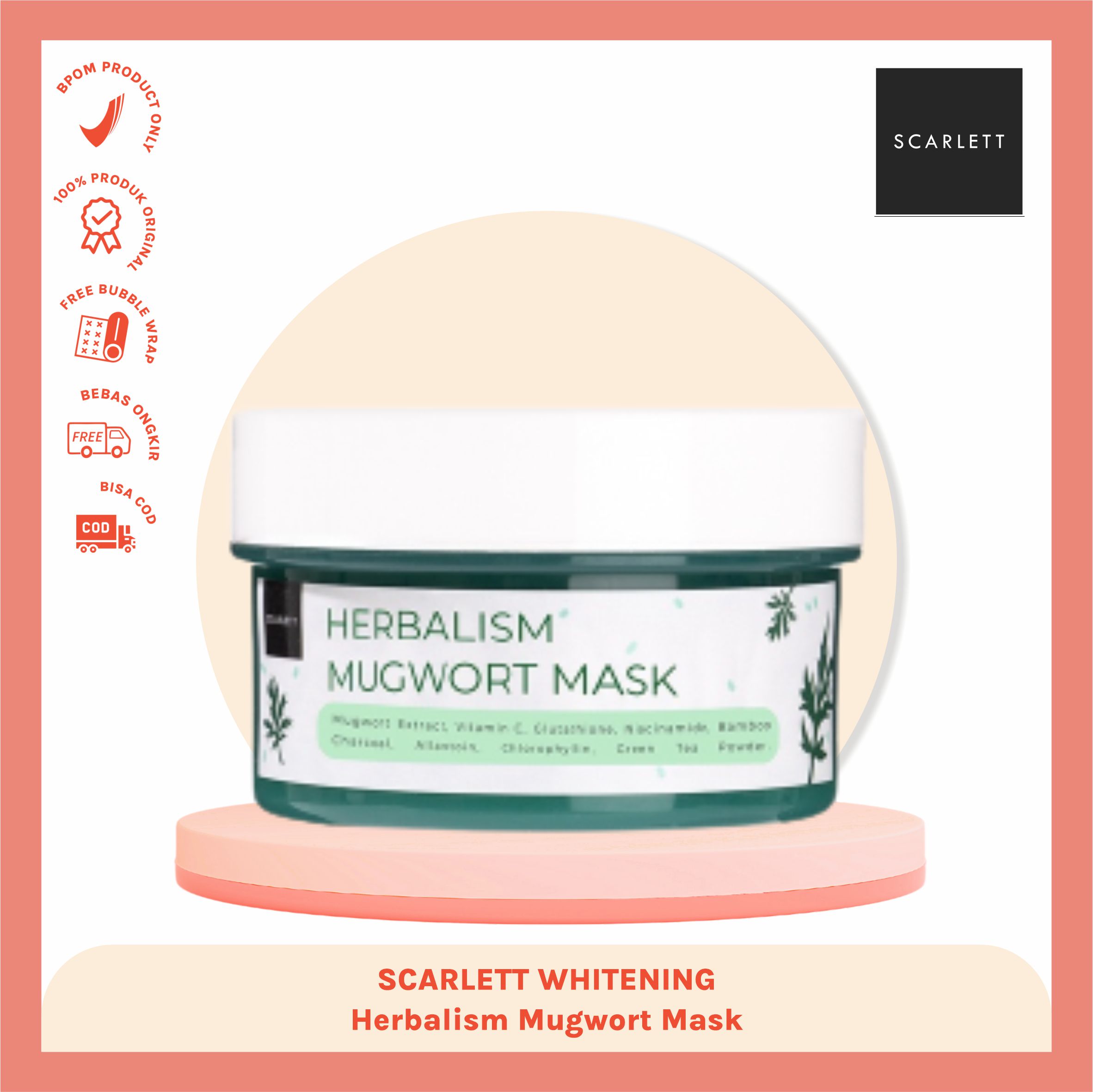 Mugwort Mask Scarlett Whitening 100ml Original Face Mask Herbalism ...