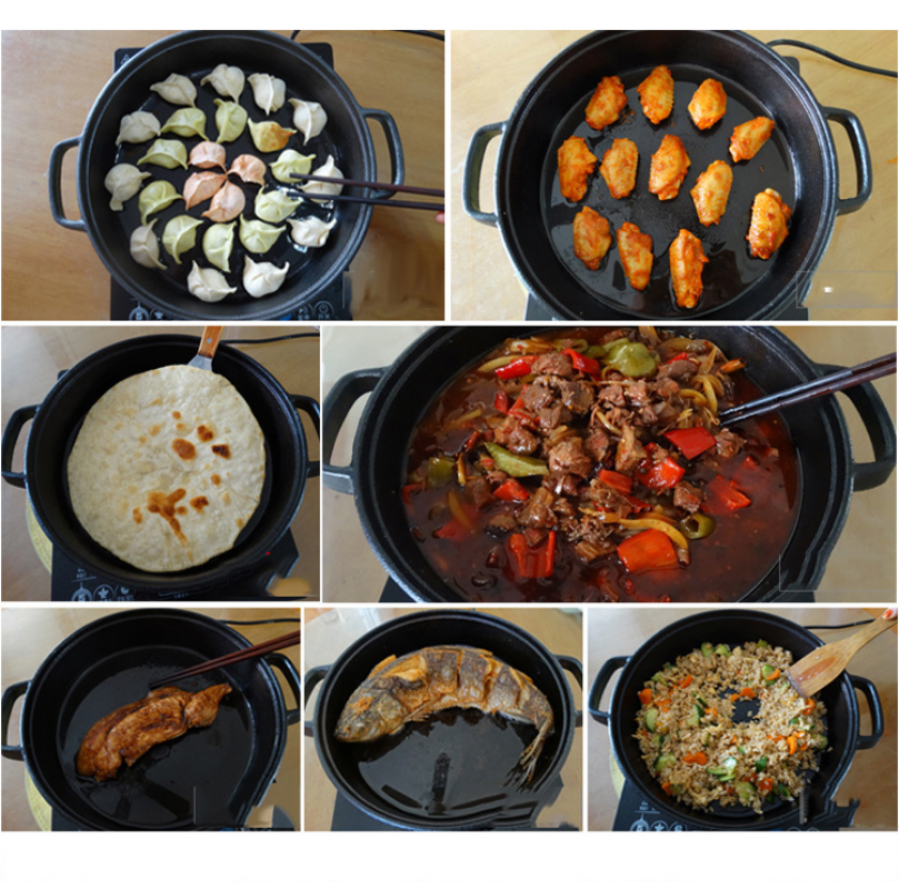 【WorldlyWares】Cast Iron Frying Pan Frying Pan Uncoated Manual Pig Iron ...