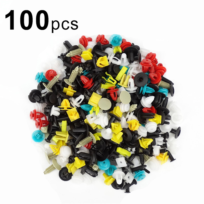 100pcs/set Universal Mixed Car Various Plastic Rivet Fastener Door Push ...