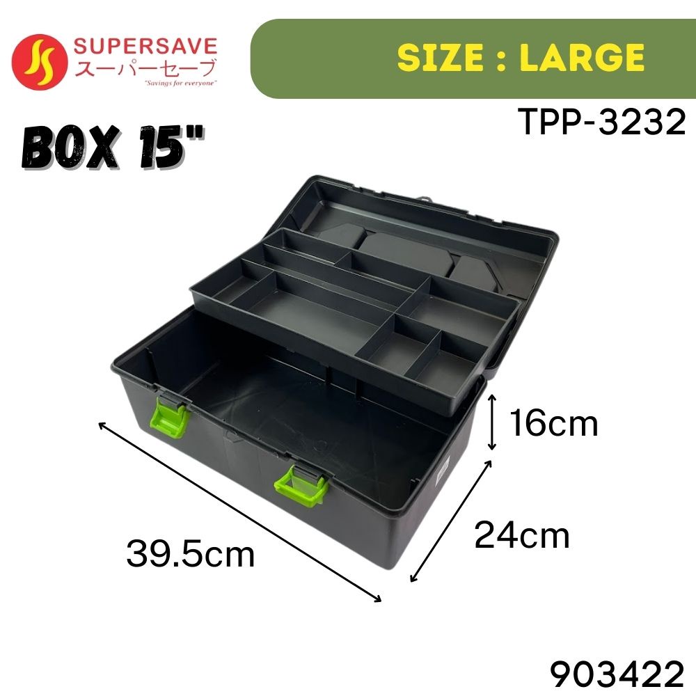 Premium Jumbo Heavy Duty Toolbox PVC Multipurpose Tools Box Large ...