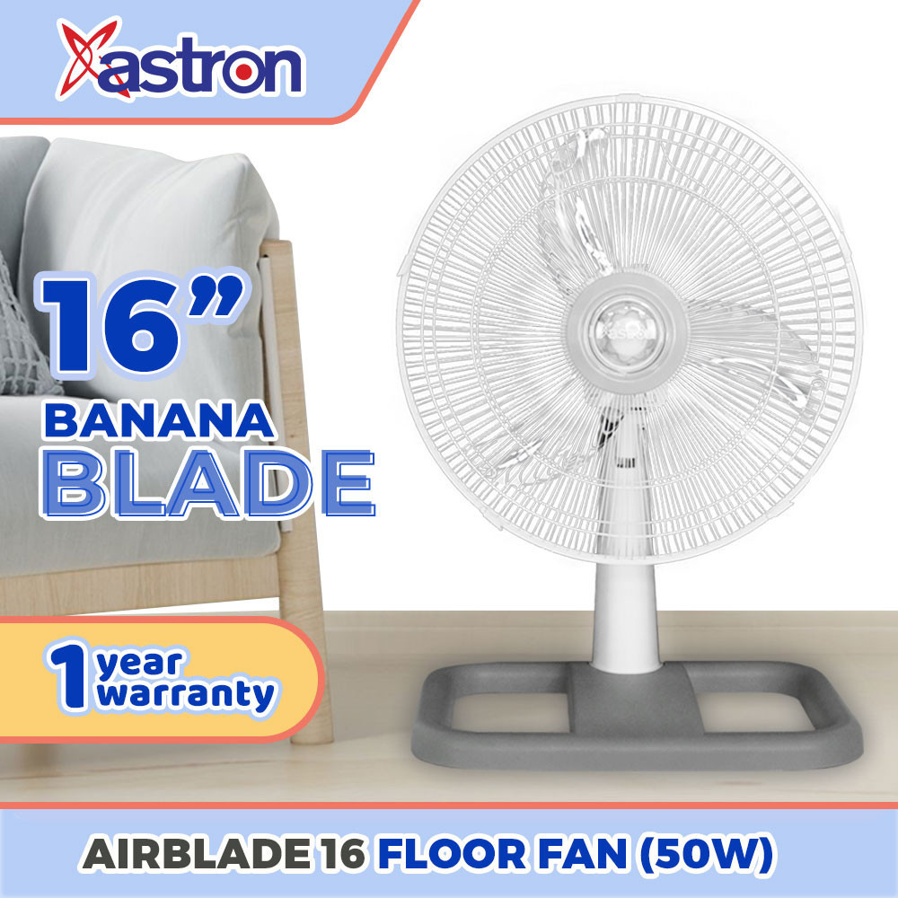 Astron AIRBLADE 16 Floor Fan 16" (Gray and White) | Electric Fan | 50W ...