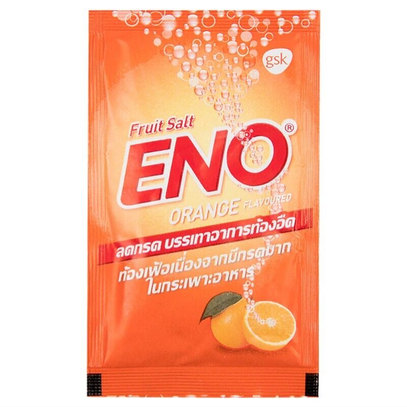 ENO ORANGE FLAVOURED EFFERVESCENT POWDER 4.3 G อีโน รสส้ม ลดกรด บรรเทา ...
