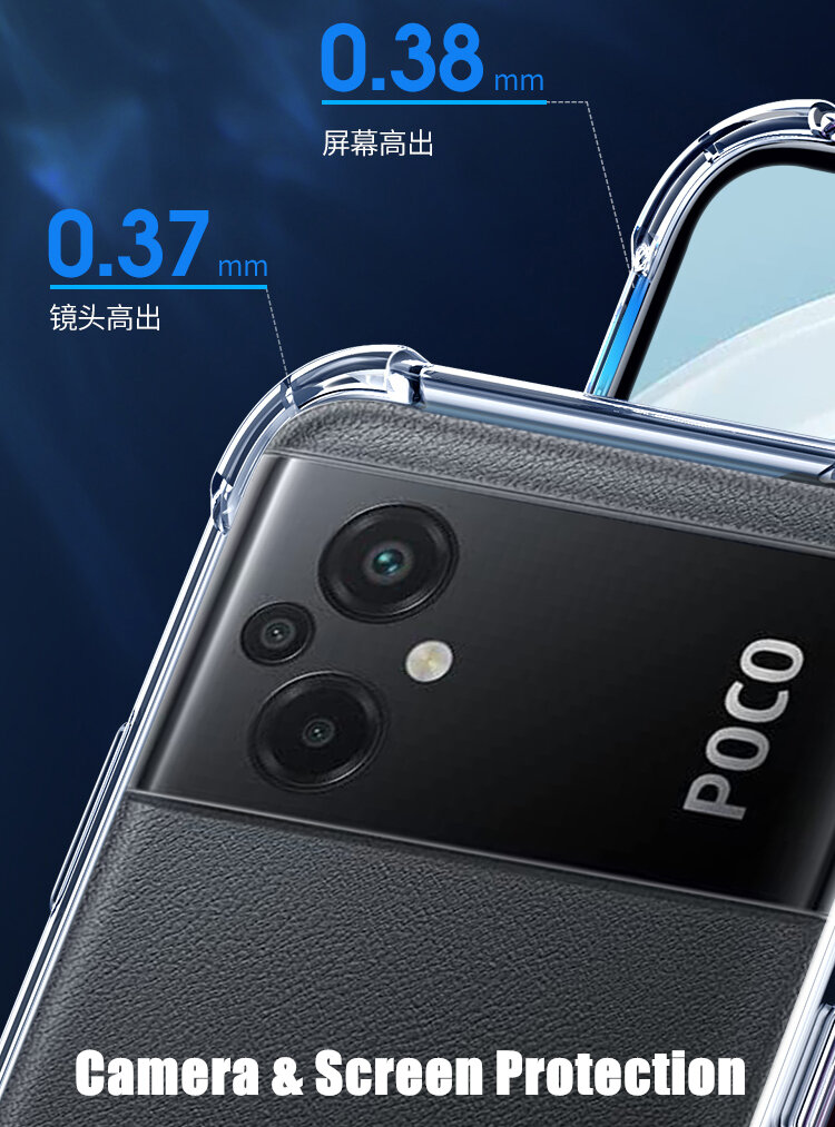 xprmy for Xiaomi Poco M5 Shock Absorbing Ultra Clear Jelly Case Soft ...