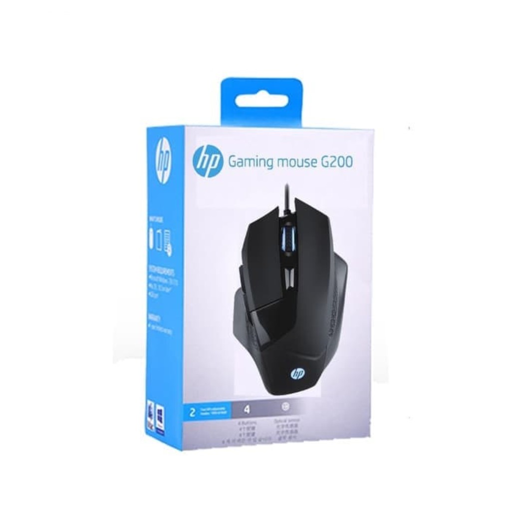 Mouse Gaming HP G200 USB Optical เกมมิ่งเมาส์ออฟติคัล ปรับ DPI ได้ 6 ...