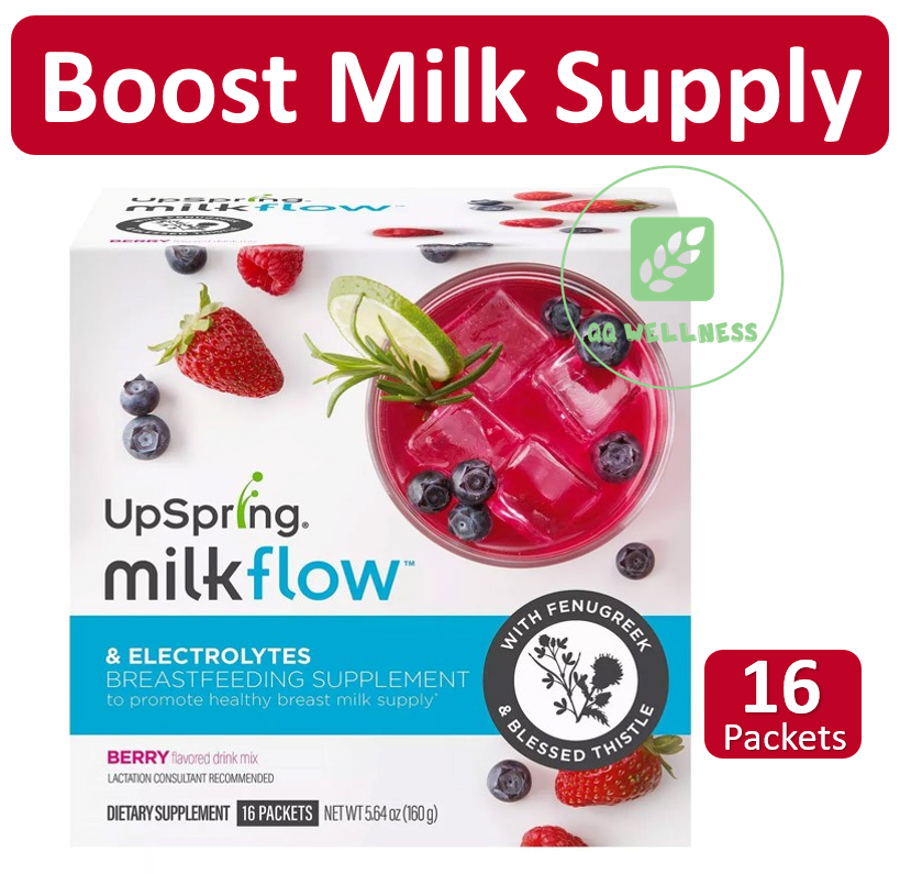 Upspring Milkflow Electrolyte Breastfeeding Lactation Supplement Drink Mix with Fenugreek 16 ...