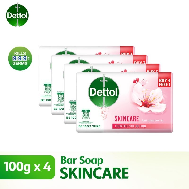 Dettol Antibacterial Shower Soap Original / Sakuar 100G × 4pcs | Lazada